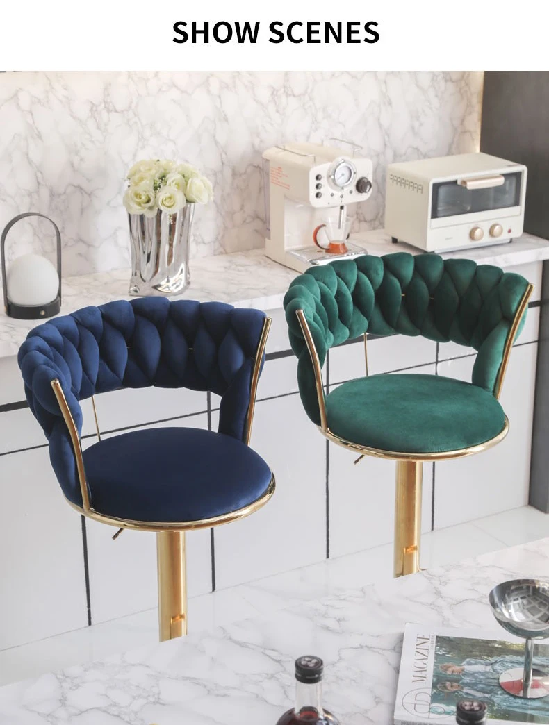 Luxury Kitchen Counter Bar Stools Modern Swivel Adjustable Bar Chair ...