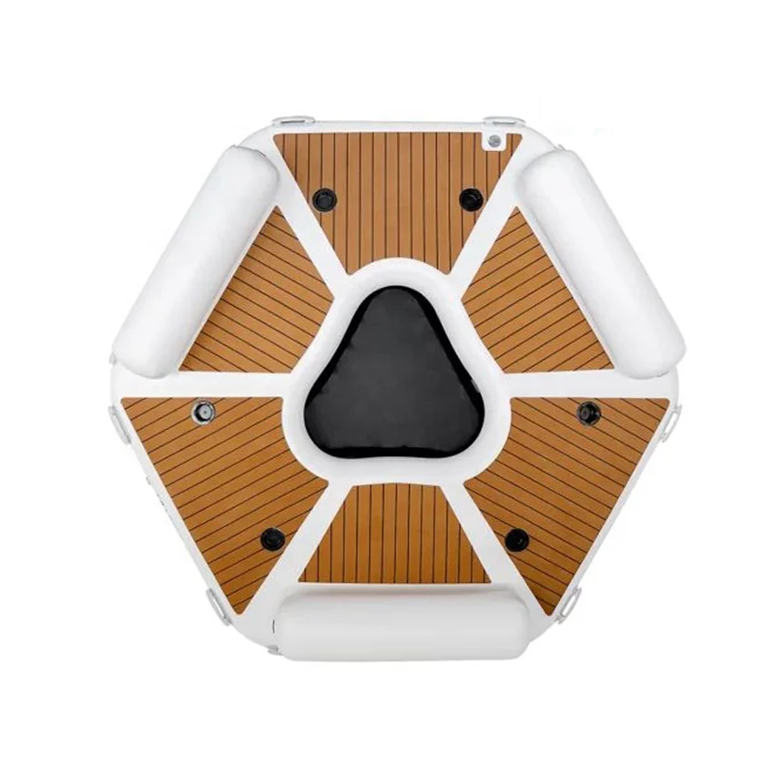 Hexagonal Inflatable Raft Water Platform Floating Dock Inflatable Swim ...
