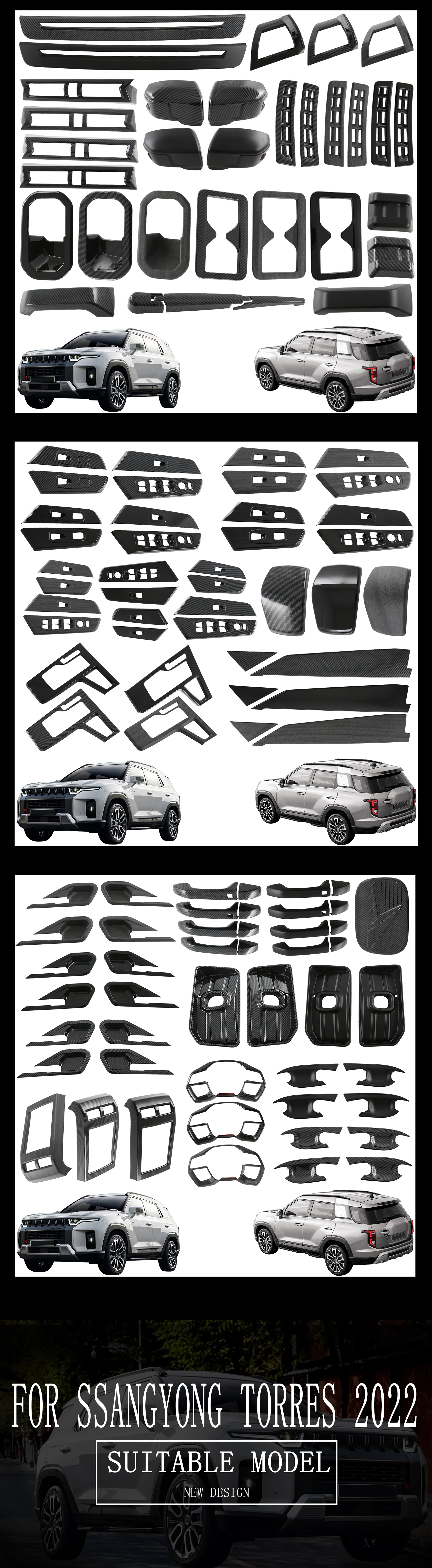 ABS Car Exterior Decoration Trims Front Grilles Small Frame Cover ...