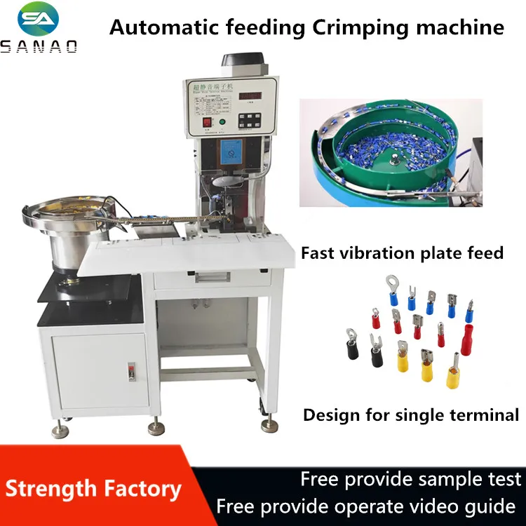 2t Automatic Vibrate Plate Feeding Solid Contacts Terminal Crimping ...