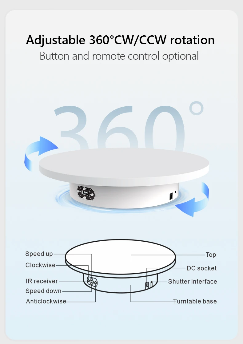 BKL Turntable - 360 Degree Electric Turntable for Product Photography