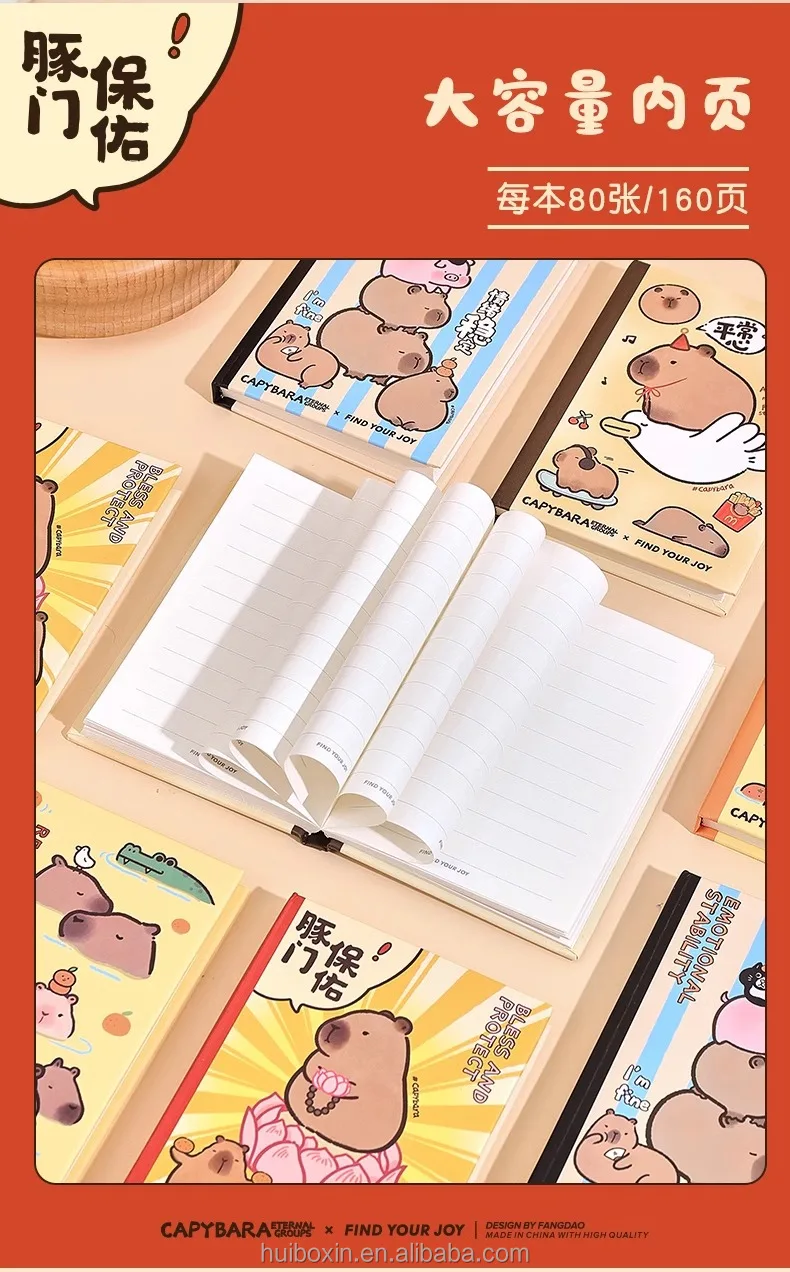 80 Sheets Capybara Notebook - Cute Kawaii Diary Gift