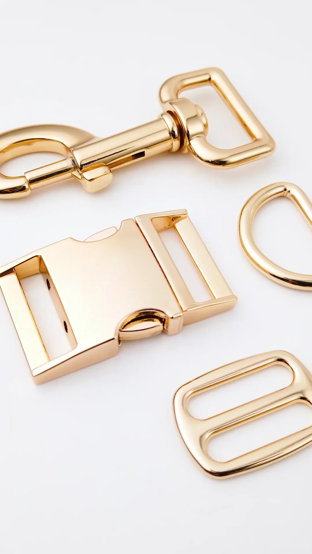 Dog Collar Hardware Set Adjuster Slide Buckle D Ring 25mm Gold Metal ...