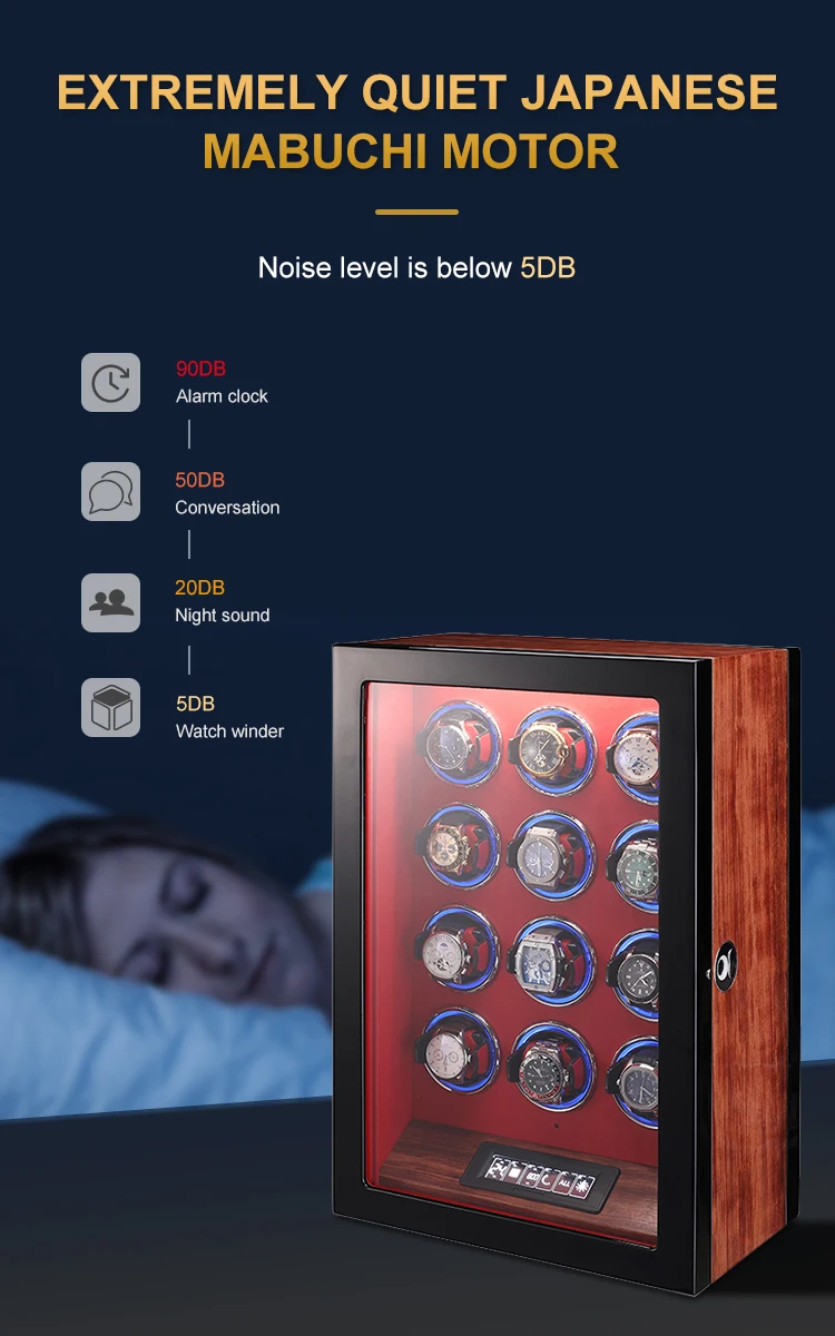 Japan Mabuchi Motor Luxury Walnut Wooden Remote Control Fingerprint ...