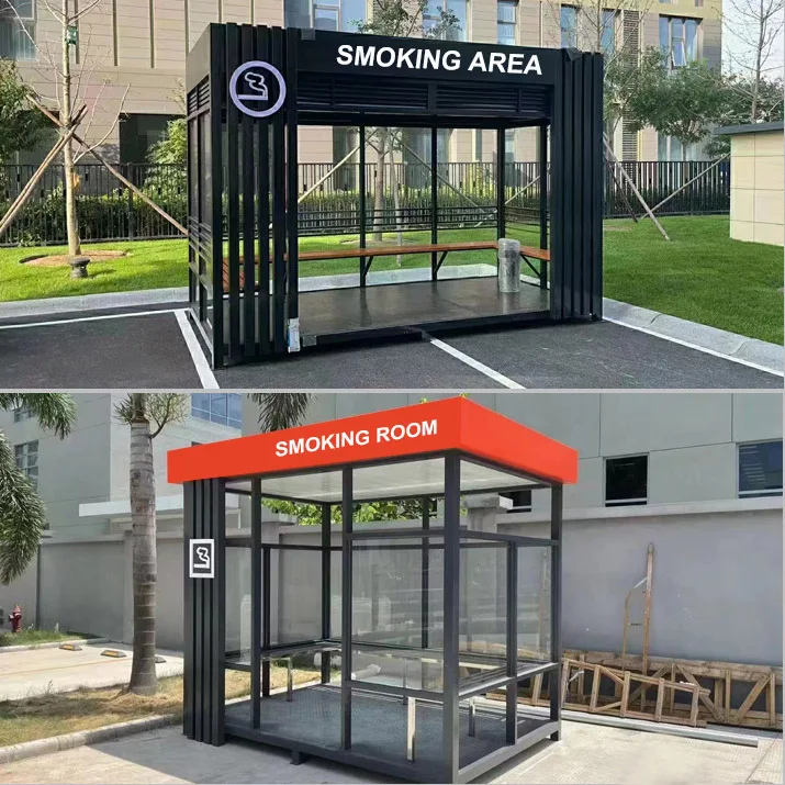 Portable Small Prefab Kiosk Guardhouse Moveable Smoking Pods