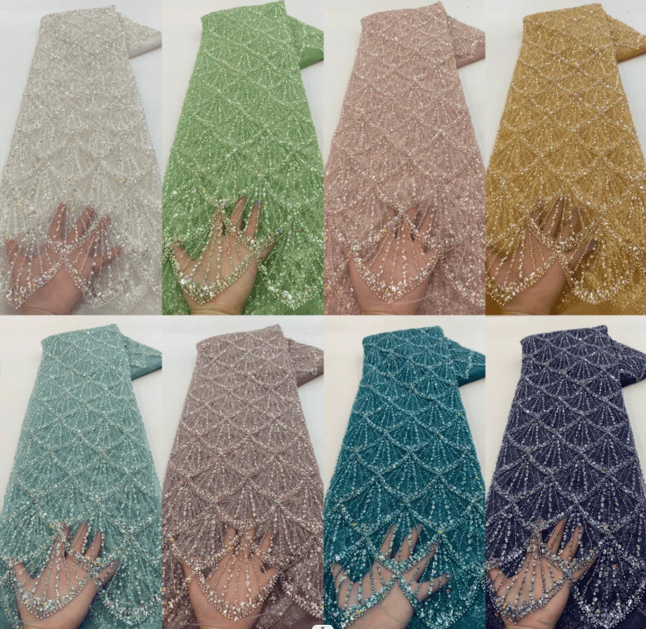 Luxury Lace Fabrics - Elegant Beaded Lace for Weddings