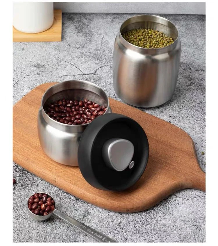 Stainless steel sealed coffee can with vacuum sealed carbon dioxide ...