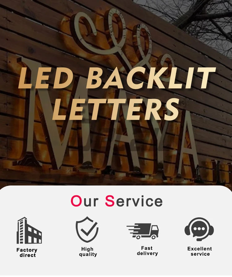 Customized Indoor Outdoor Backlit Gold Sign Logo Company Led Sign ...