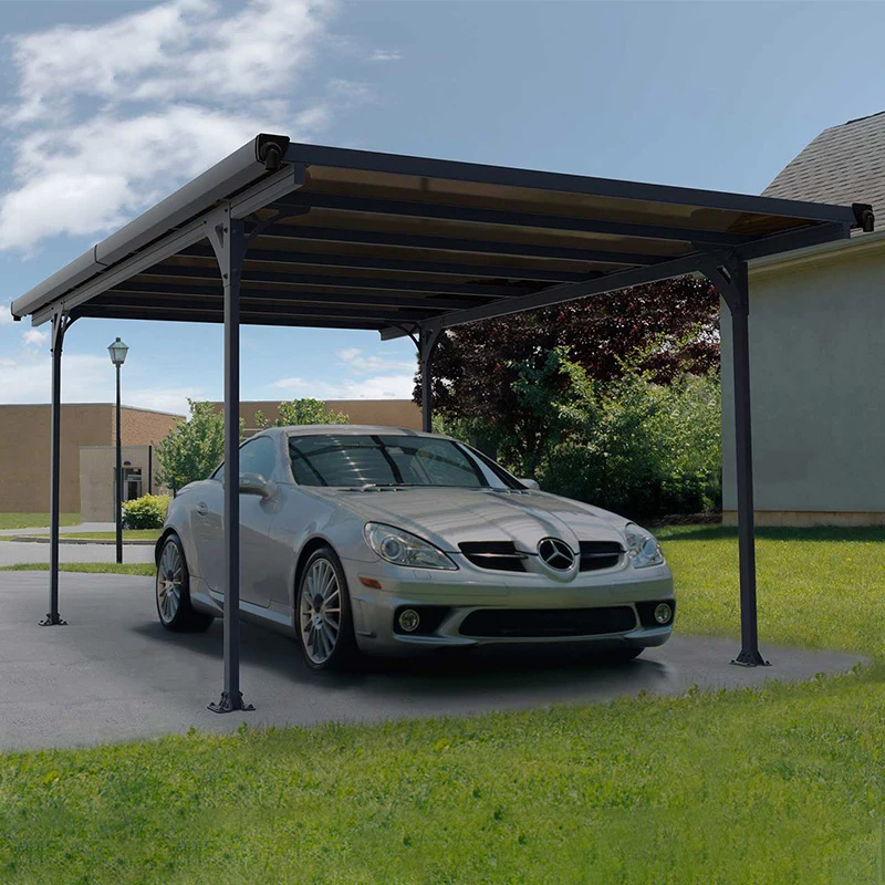Wind Resistant Carport Structure Metal Frame Steel Car Parking Shade ...