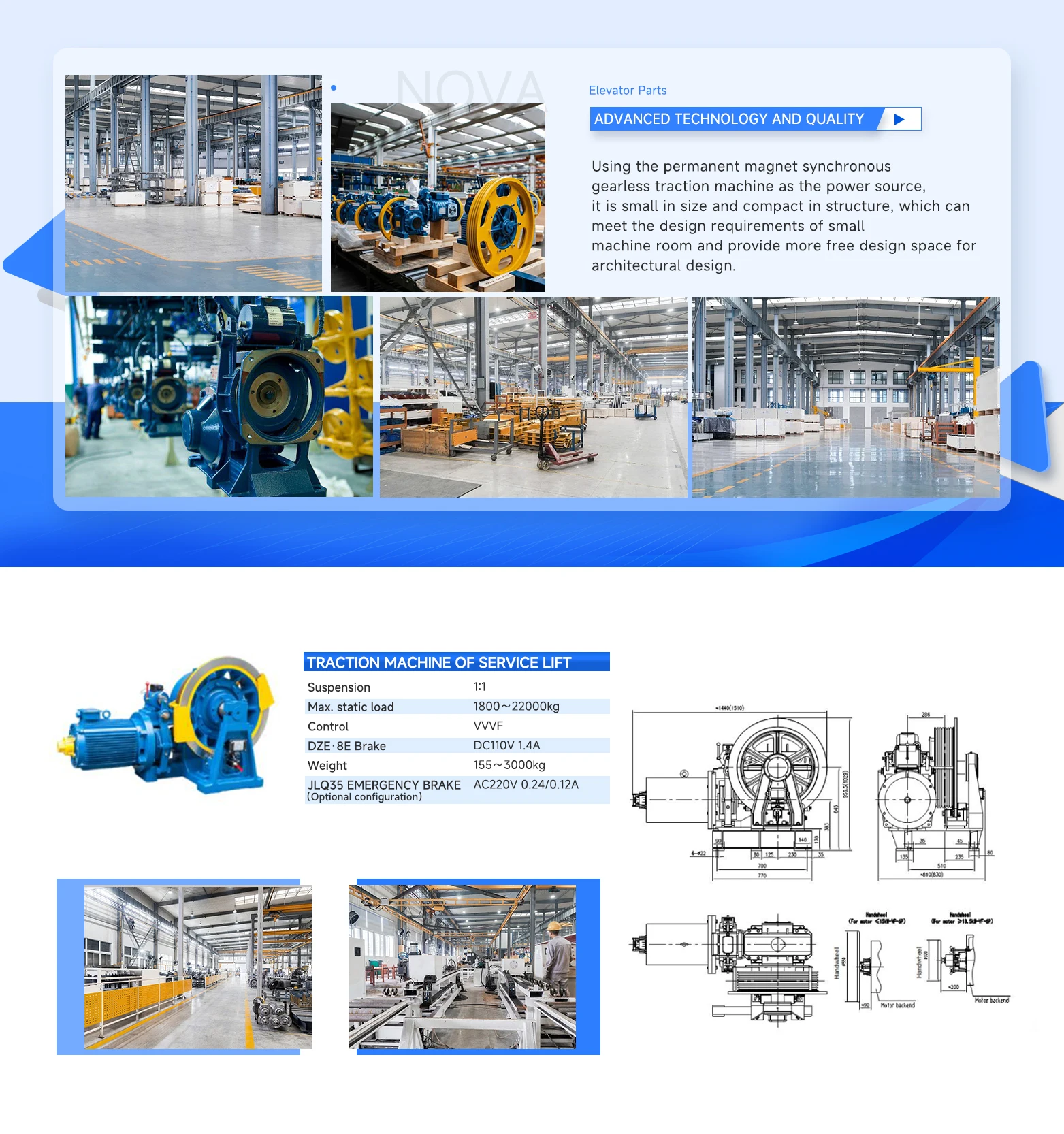 Elevator Geared Traction Machines - Reliable Performance
