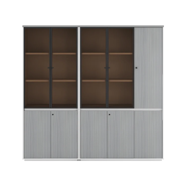 Modern Office File Cabinets Glass Door High Grade Wooden Bookshelf ...