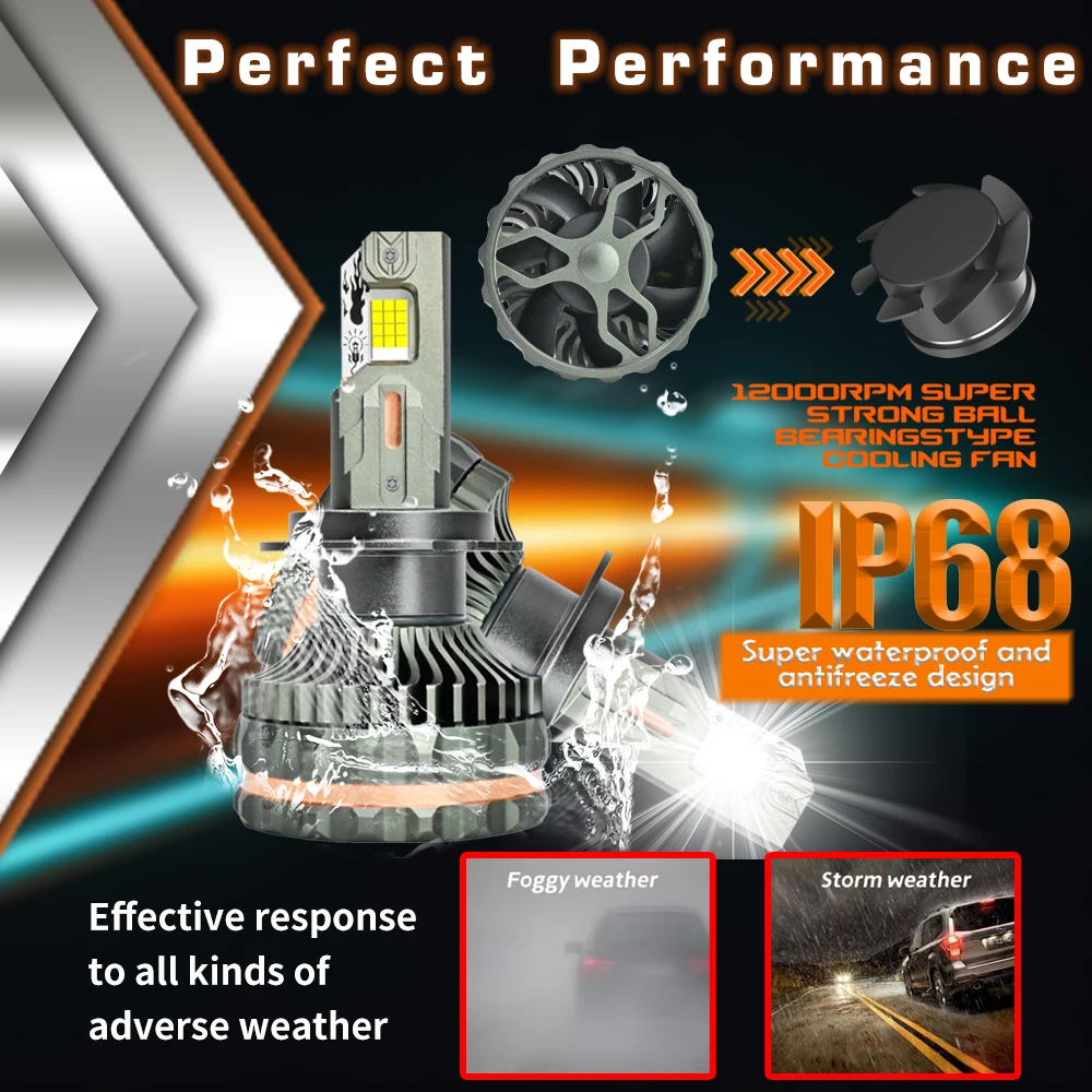DGLS X37P Good Brightness 300W 30000LM Car Led Headlight H7 Led Bulb 9005 9006 9012 12V H1 H4 ...