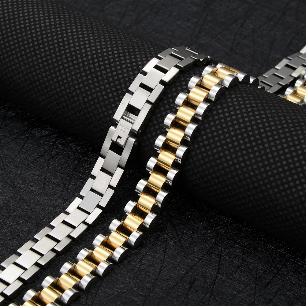 Hip Pop Personalized Watch Strap Design 10mm Chain Gold Plated ...
