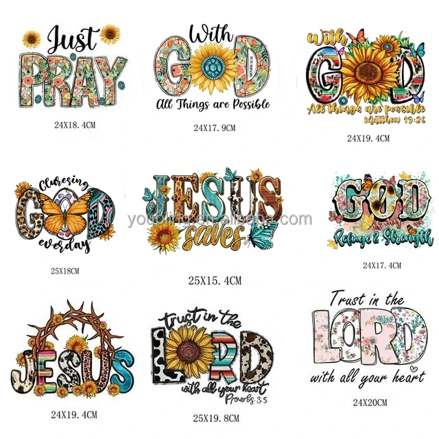 God Heat Transfer Iron on Sticker - 80+ New Christian Patches