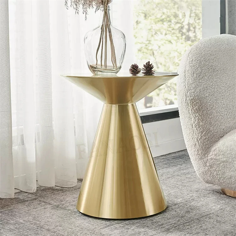 Living Room Furniture Luxury Stainless Steel Side Table Metal Side ...