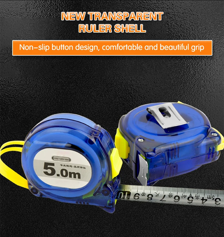 Blue Self Block Tape Measure 3m 5m 7.5m 8m 10m Abs Construction ...