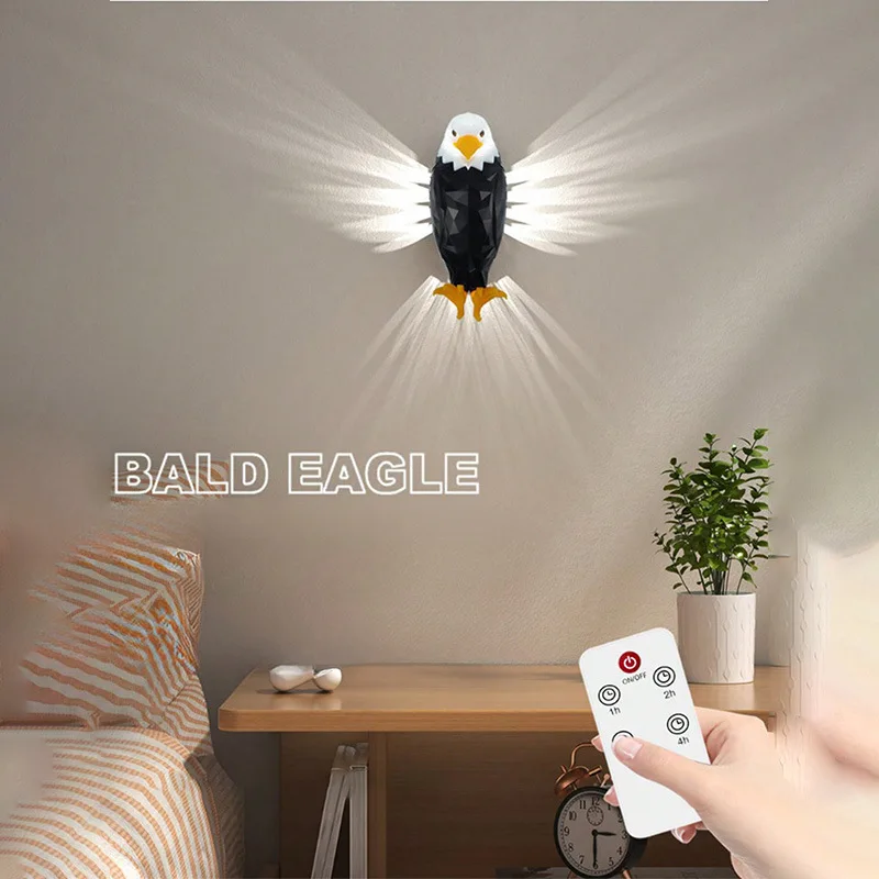 Modern LED Wall Light in the Shape of an American Bald Eagle RGB Indoor ...