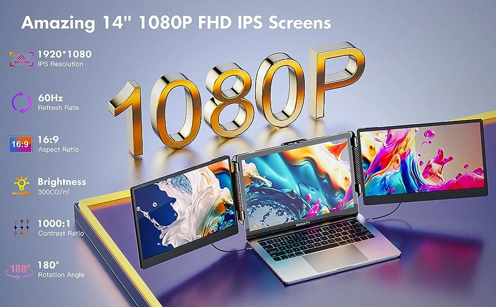 Wholesale S2 IPS Full HD Dual Portable Monitors - Extended Screen