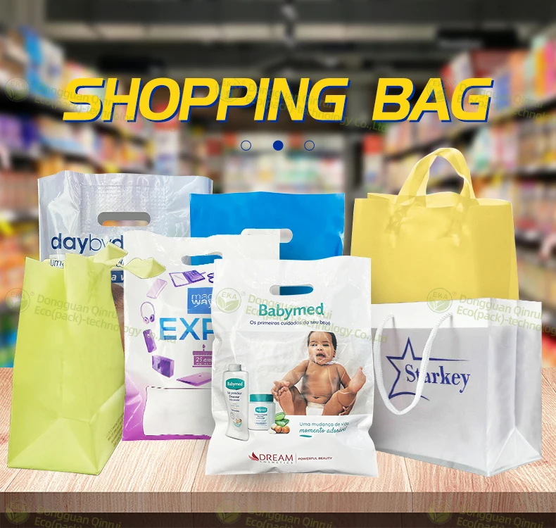 Custom Printed Biodegradable Carrier Bag Plastic Pe Shopping Bag In ...