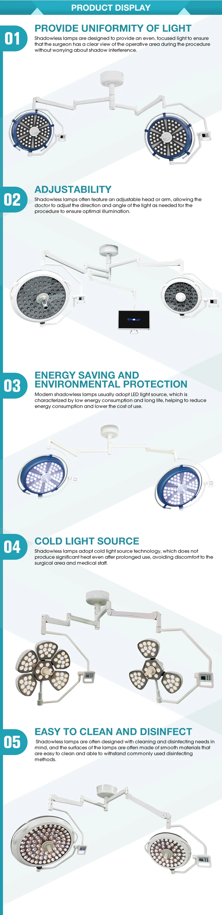 New Surgical Operation Theatre Room Ceiling Light Double Surgery LED ...