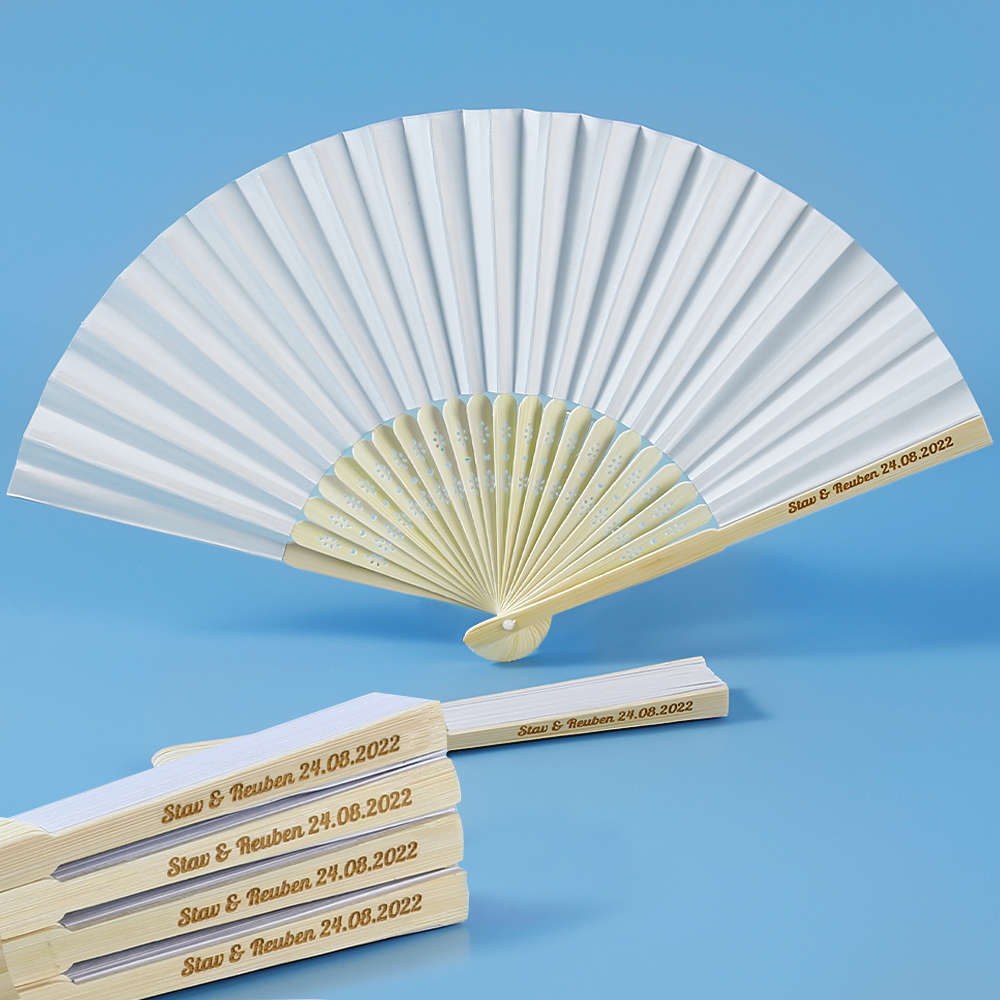 Wholesale Blank White Foldable Paper Fan - Chinese Bamboo Fan