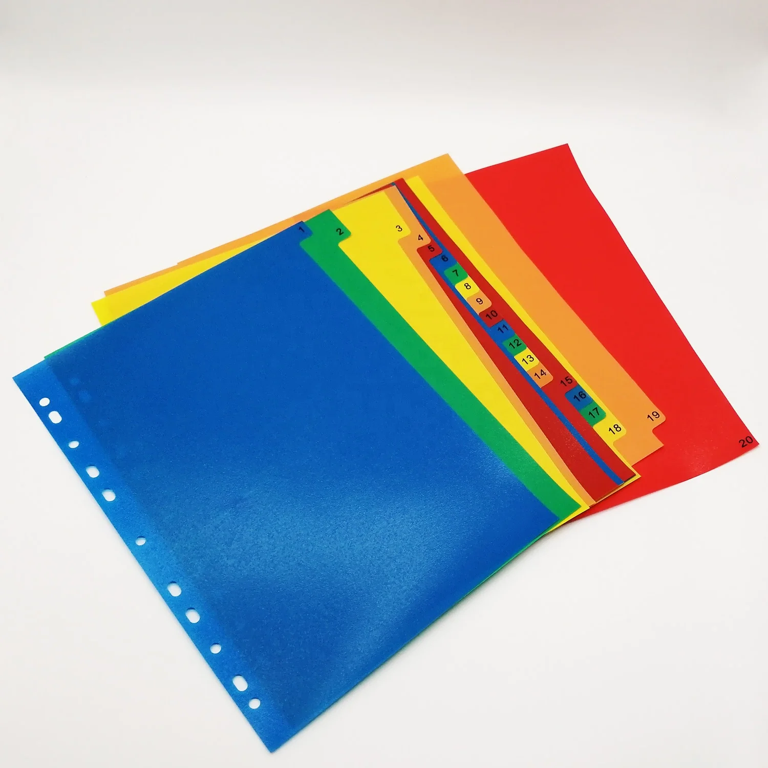 Wholesale Customer Logo Rainbow Colored File Dividers