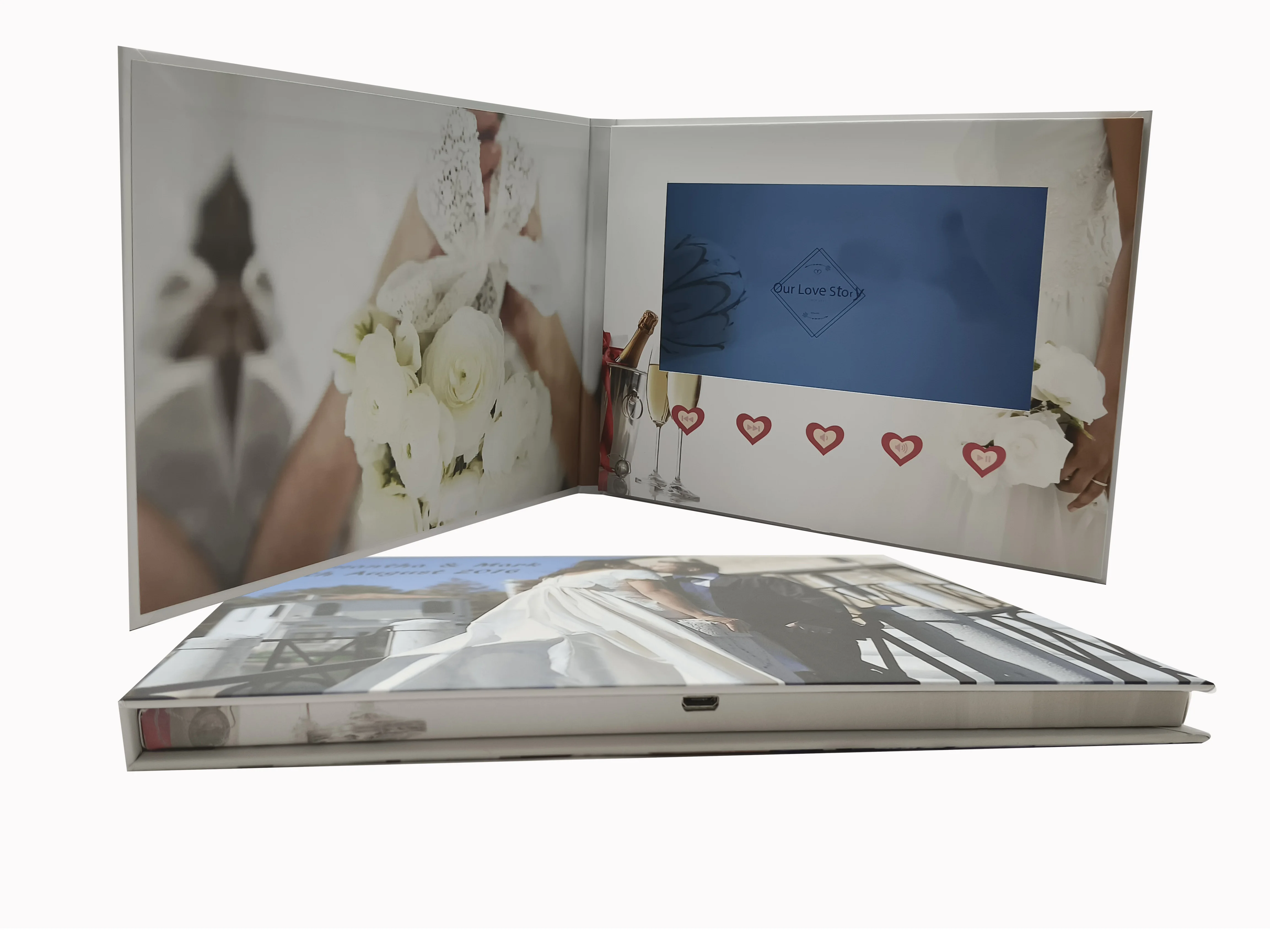 Luxury Wedding Invitation Card 7 Inch Hd Screen Lcd Video Brochure ...