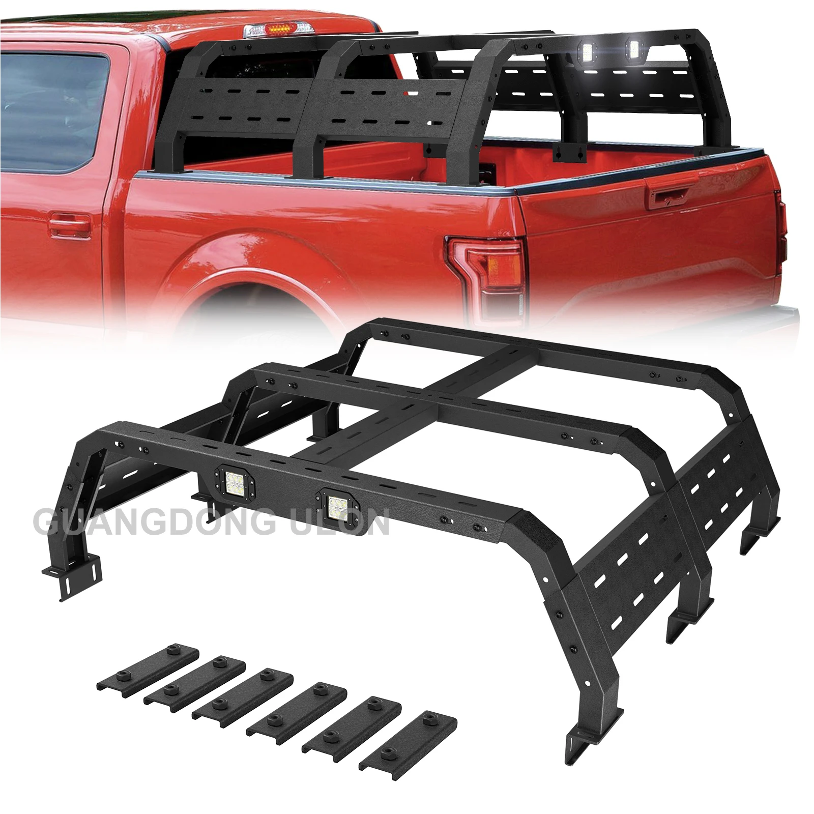 Universal Pickup Truck Bed Roll Bar Tub Rack Adjustable Bed Ladder Rack ...
