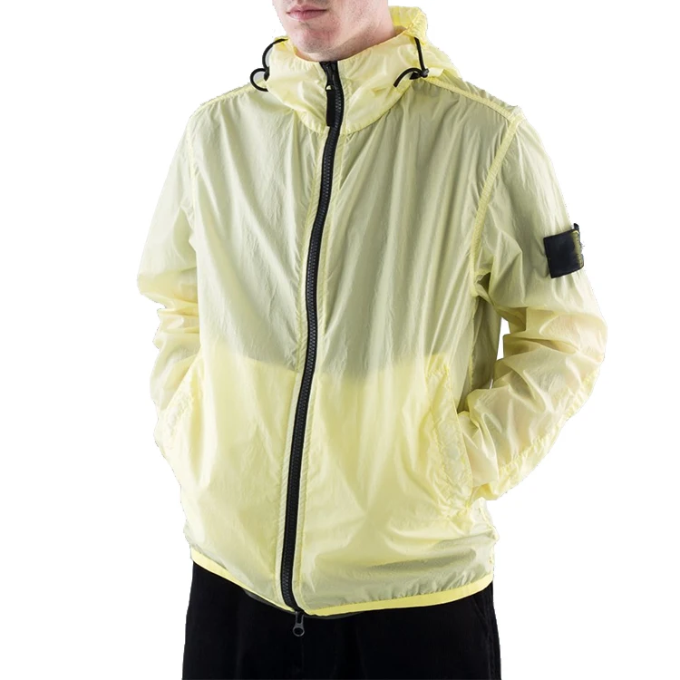 Wholesale Soft Shell Men's Transparent Hooded Windbreaker Custom ...
