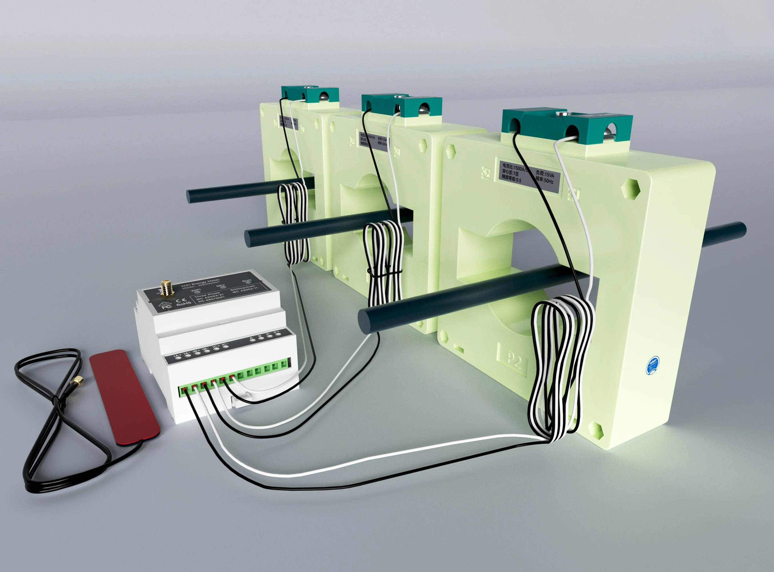 Bidirectional Three Phase Energy Meter Wi-Fi - 1500A
