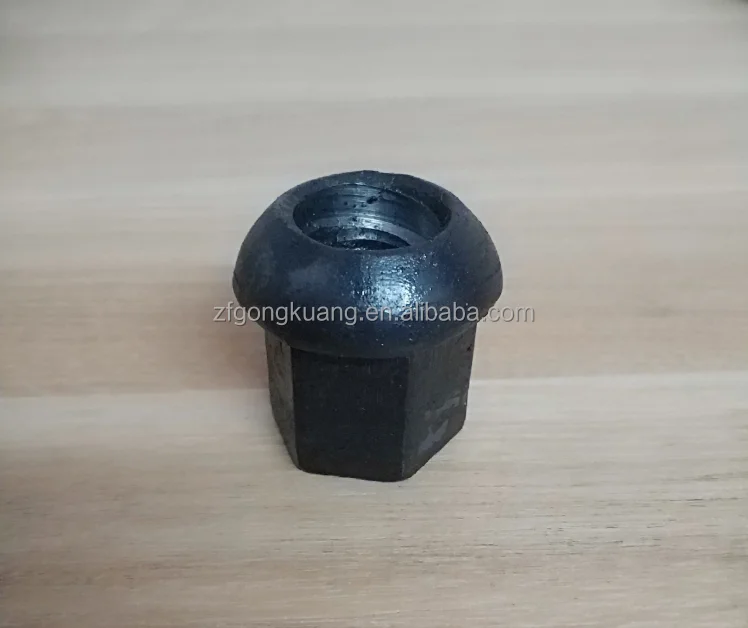 High Strength Carbon Steel Forged Spherical Hexagon Nut / Mushroom Head ...