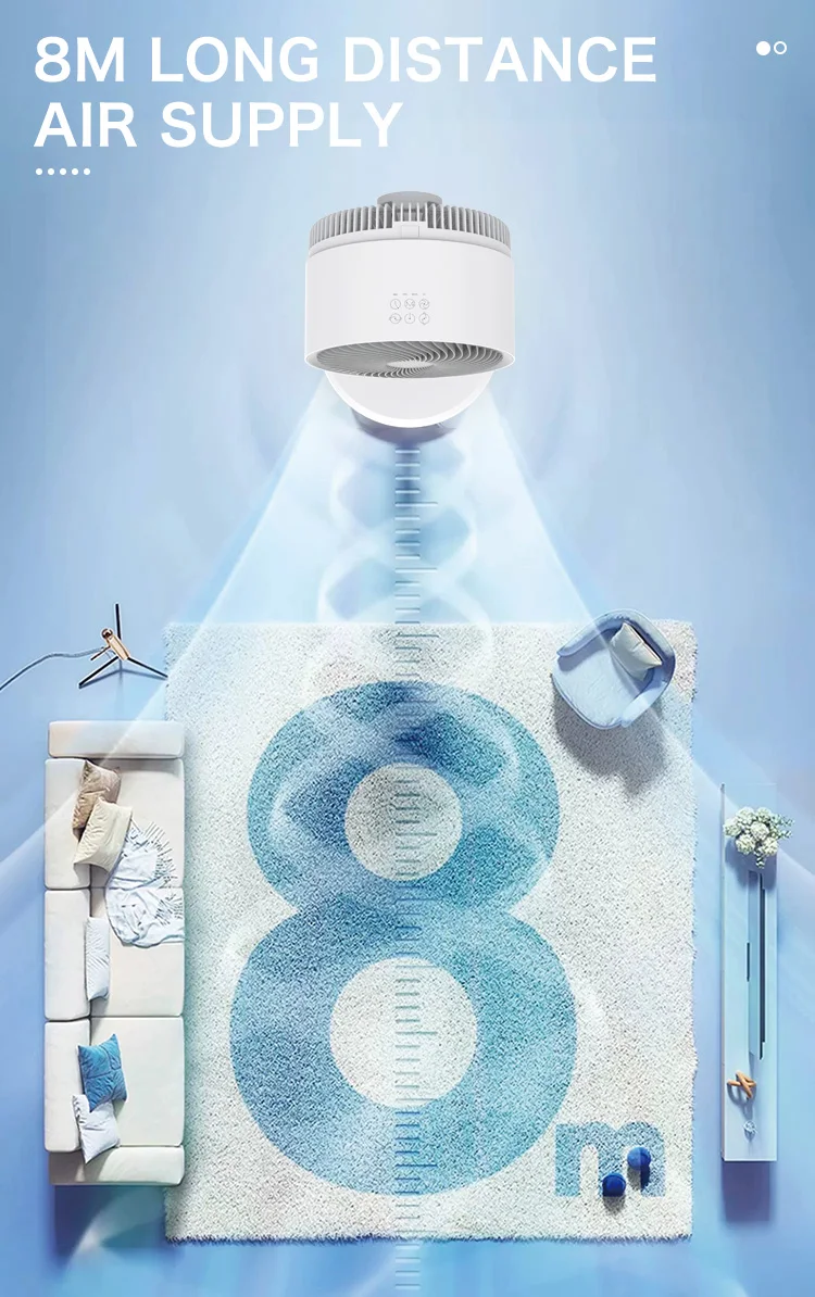 8 Inch 6 Speeds 3D Oscillation 10H Timer 4 Modes Versatile Quiet ...