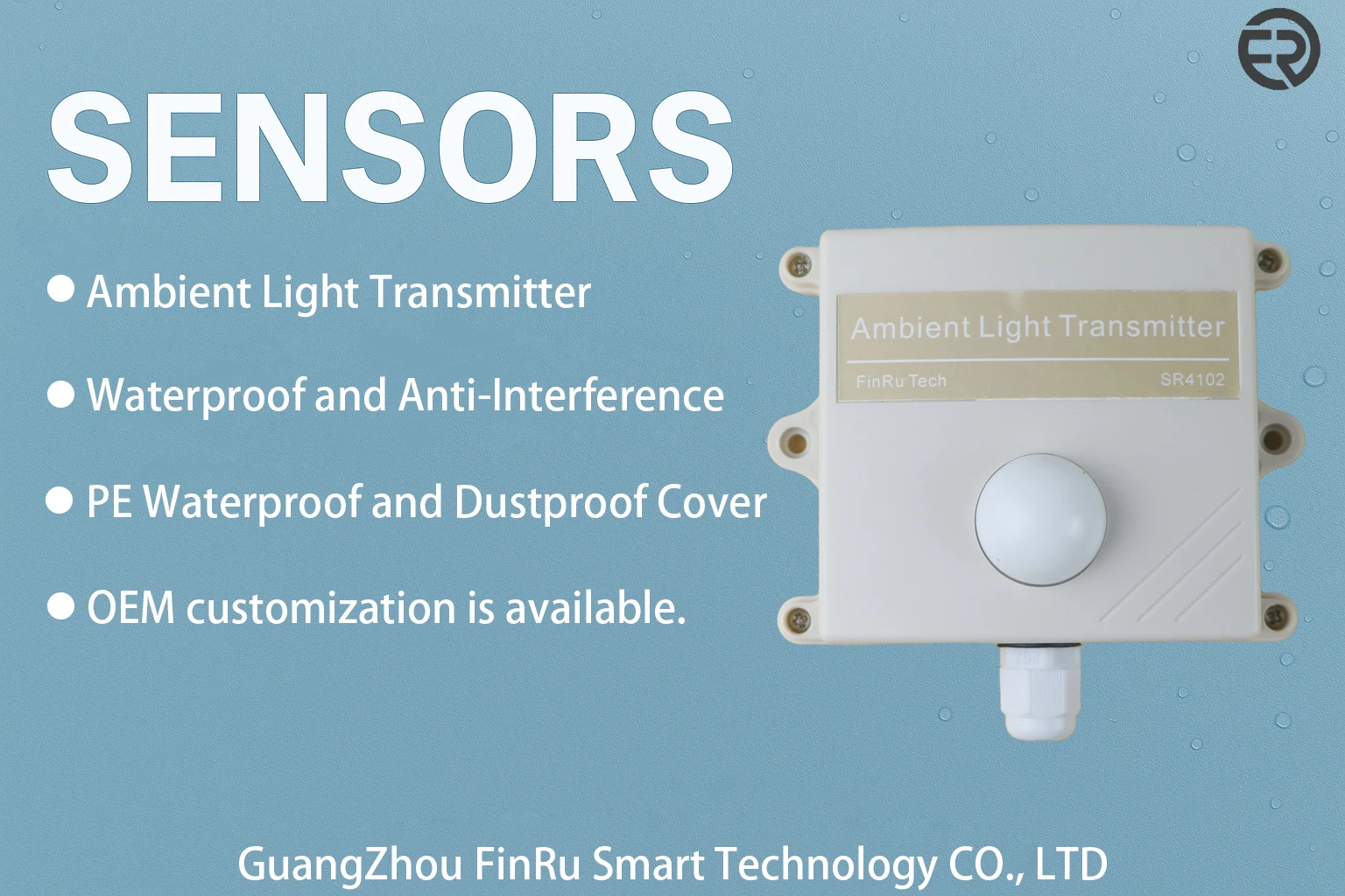 RS485 Output Illuminance Sensors Wall Mounted Smart Ambient Lighting ...