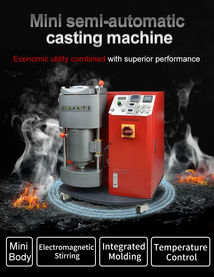 Mini Style Metal Continuous Gold Sliver Casting Machine