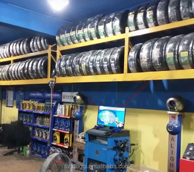 Customized Steel Auto Repair Shop Shelf Tire Rack