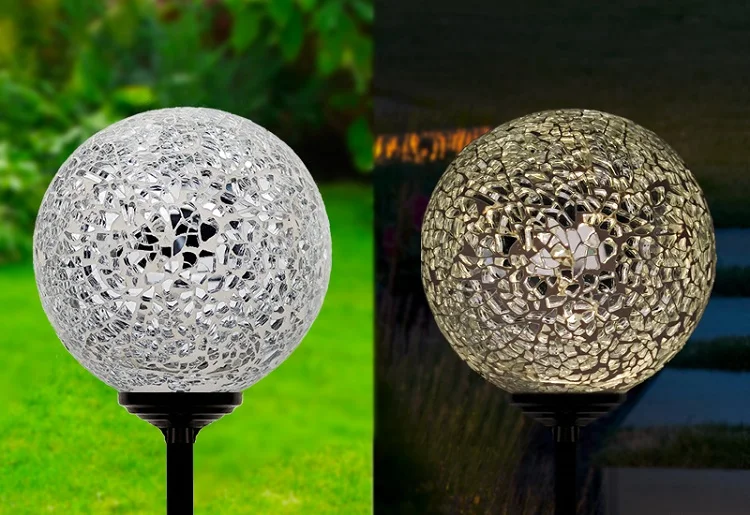 Decorative Lighting Mosaic Gazing Ball Garden Solar Stake Lights