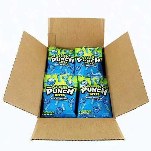 Sour Punch Bites Sweet Chewy Candy Blue Raspberry Flavored Sour Candy ...