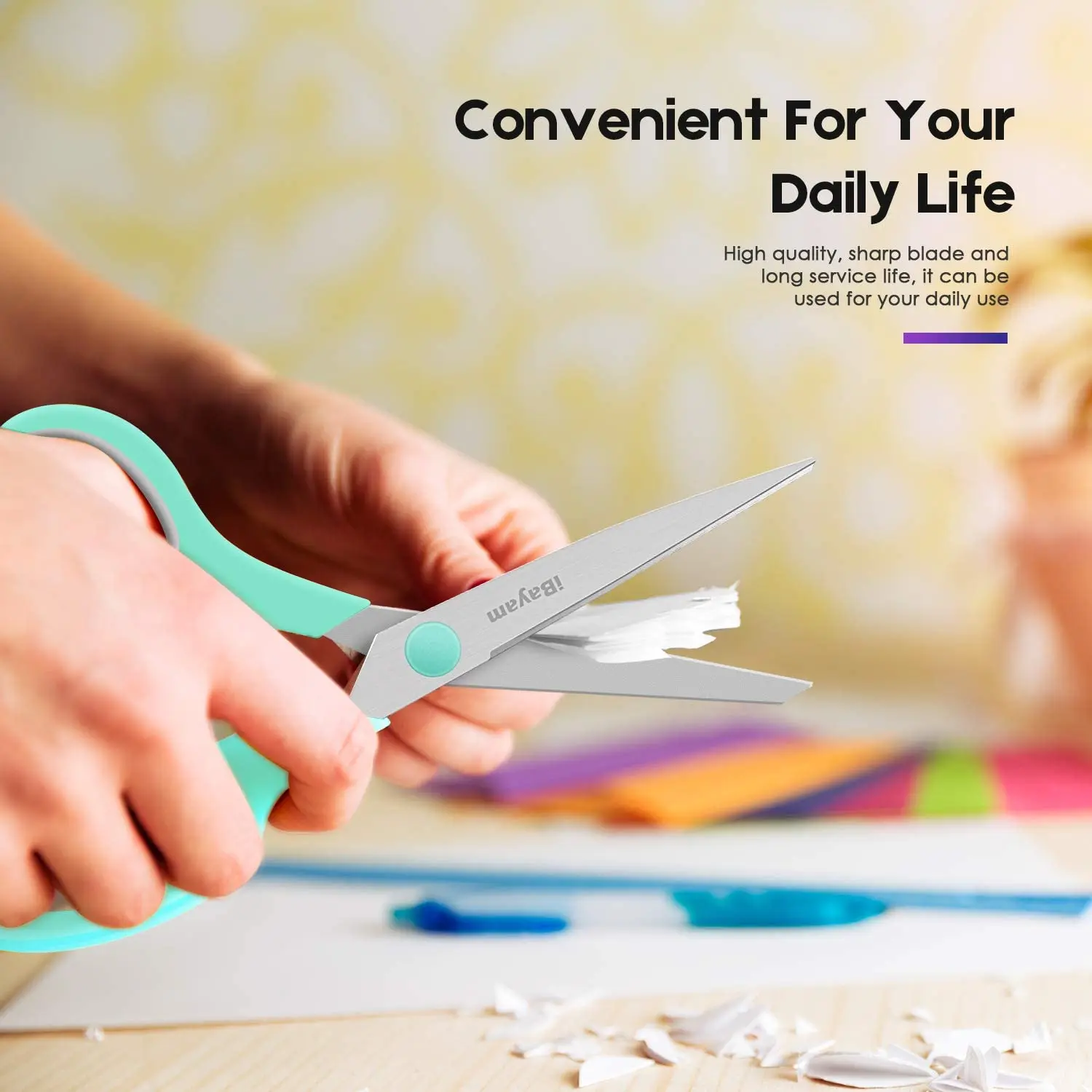 8" Multipurpose Scissors Ultra Sharp Blade Shears Comfort-grip Handles ...