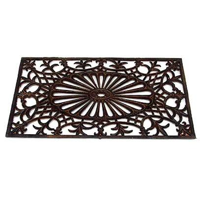 Heavy Duty Large Cast Iron Rectangular Half-moon Outdoor Front Door Mat ...