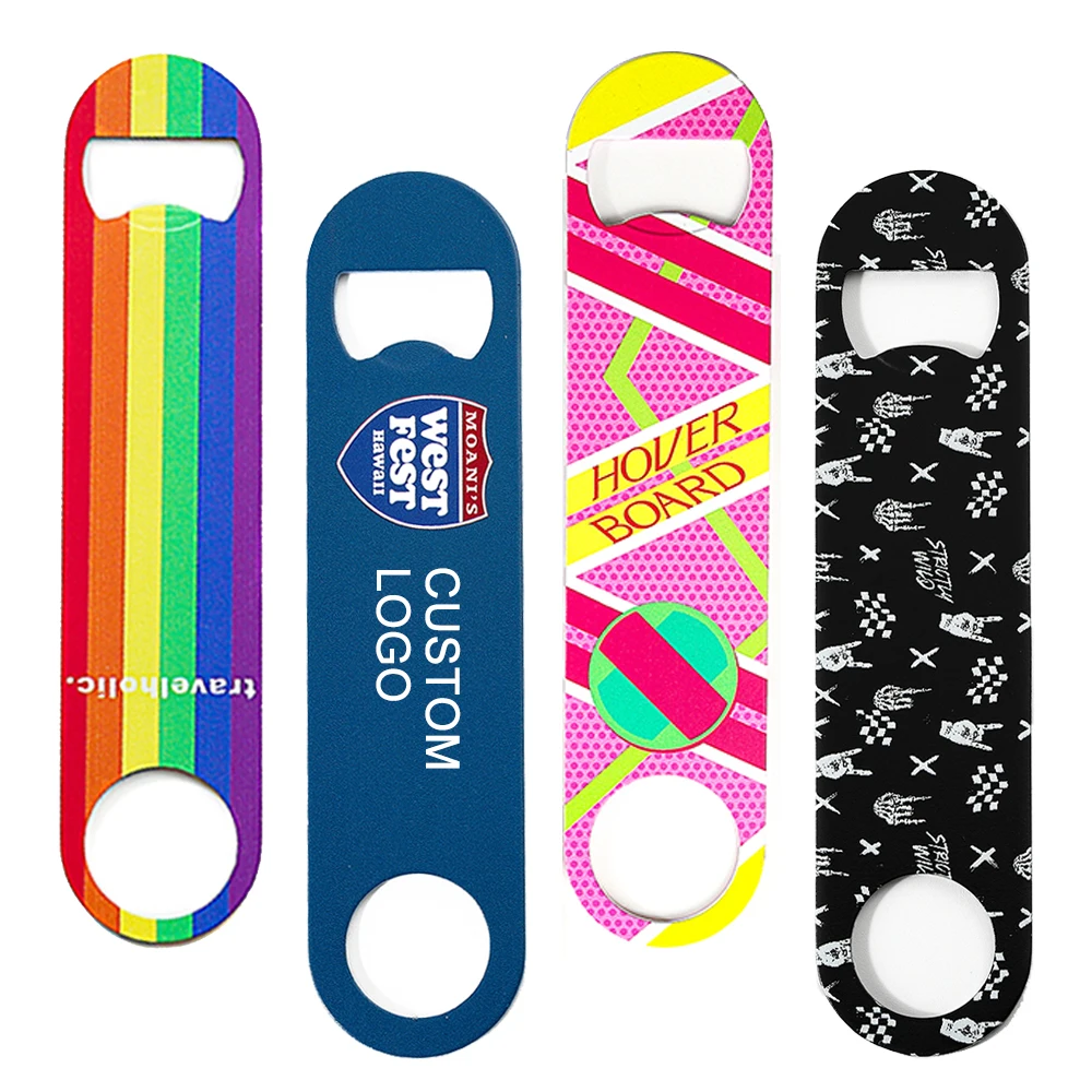 Sublimation Print Logo Bar Blade Metal Stainless Steel Flat Bottle ...