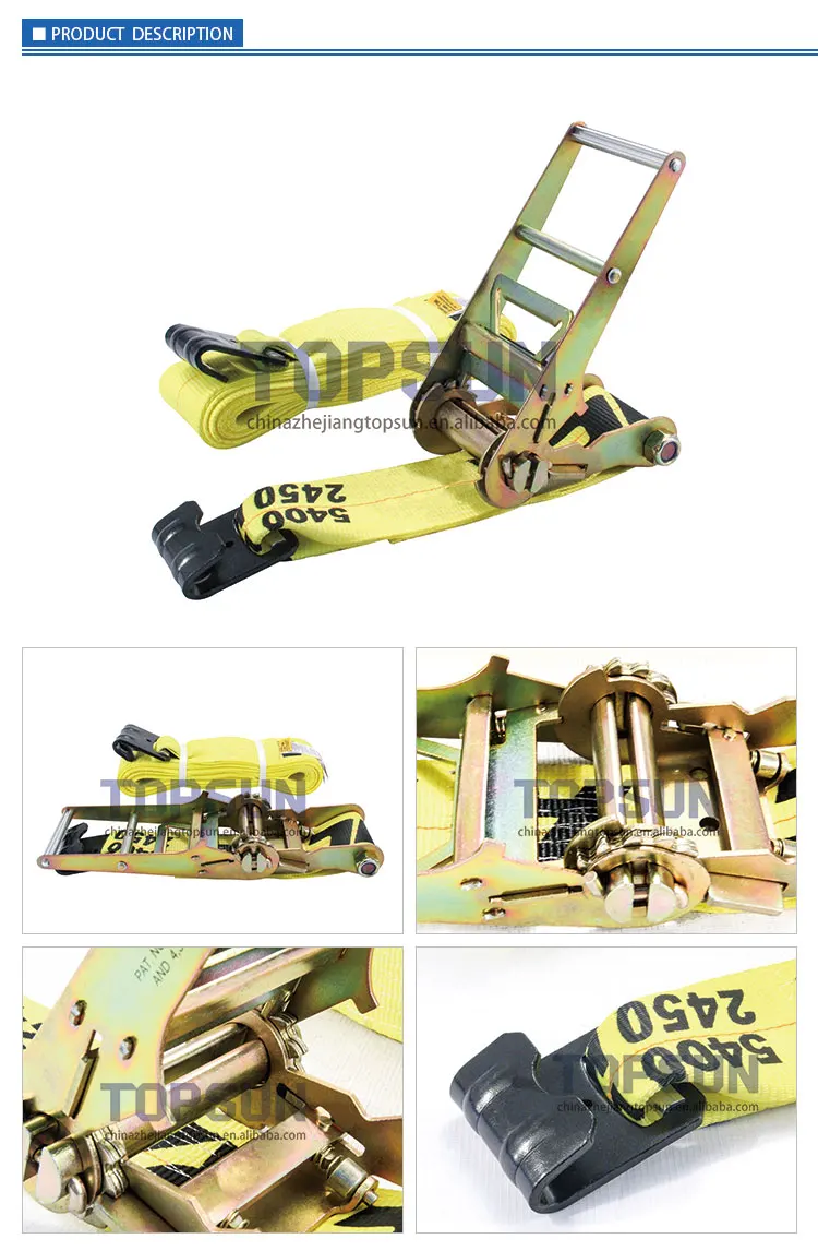 KINGROY Safety Loading Polyester Quick Loader Tie Down Straps with Zinc ...