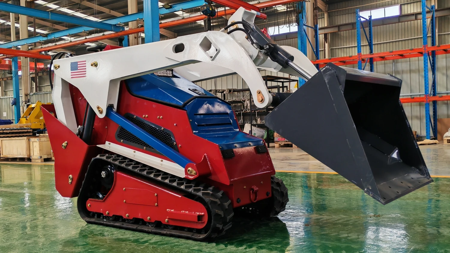 Liquid Cooling 3391lb Diesel Mini Skid Steer Loader V1000 Flag-edition ...