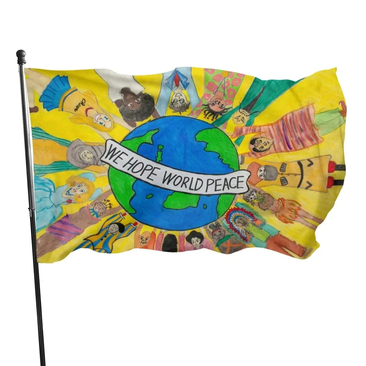 Huiyi World Peace Flags Promotion Banner Outdoor Hanging Custom 3x5ft ...