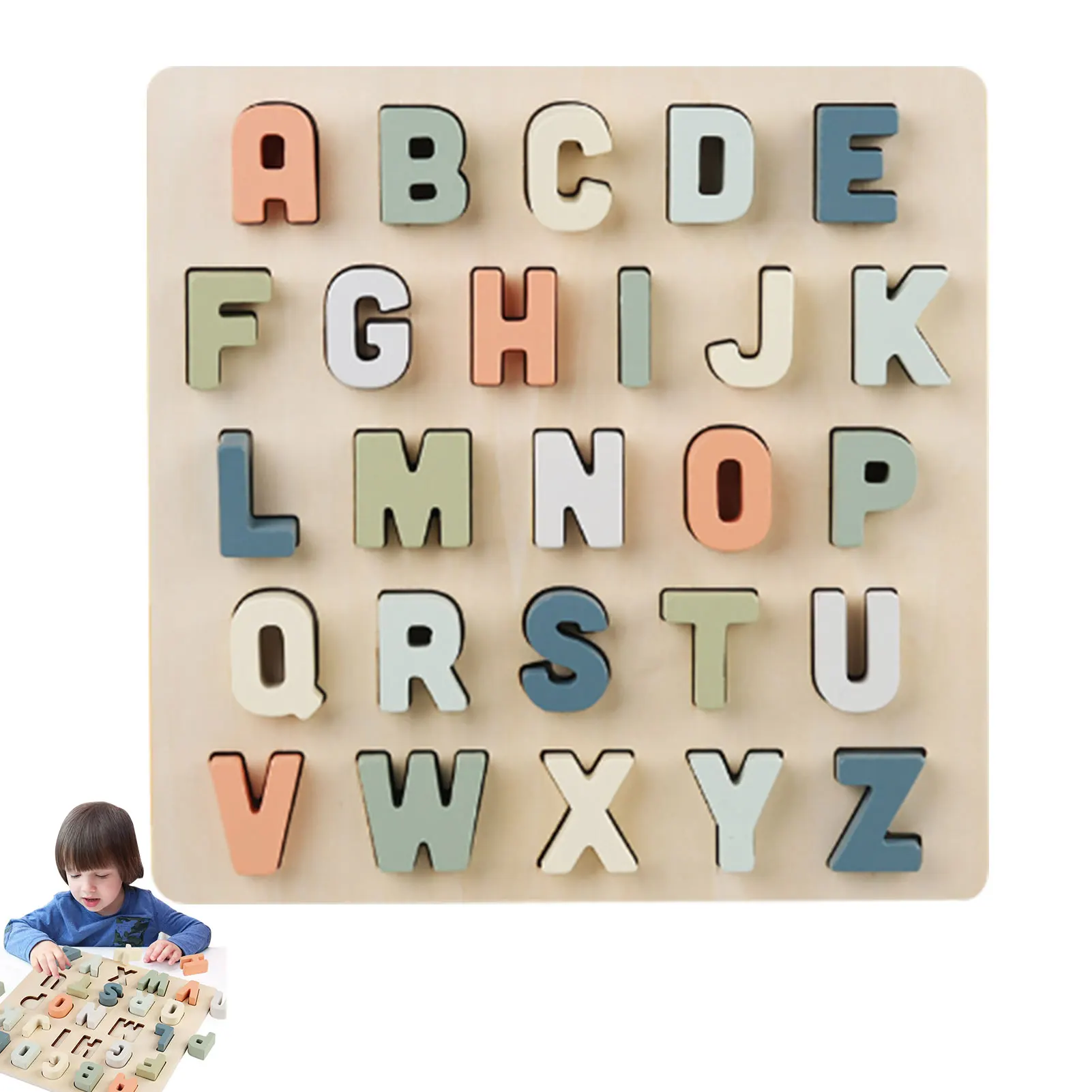 Capital Letter Blocks 3D Wooden Toys Montessori Early Education Wooden ...
