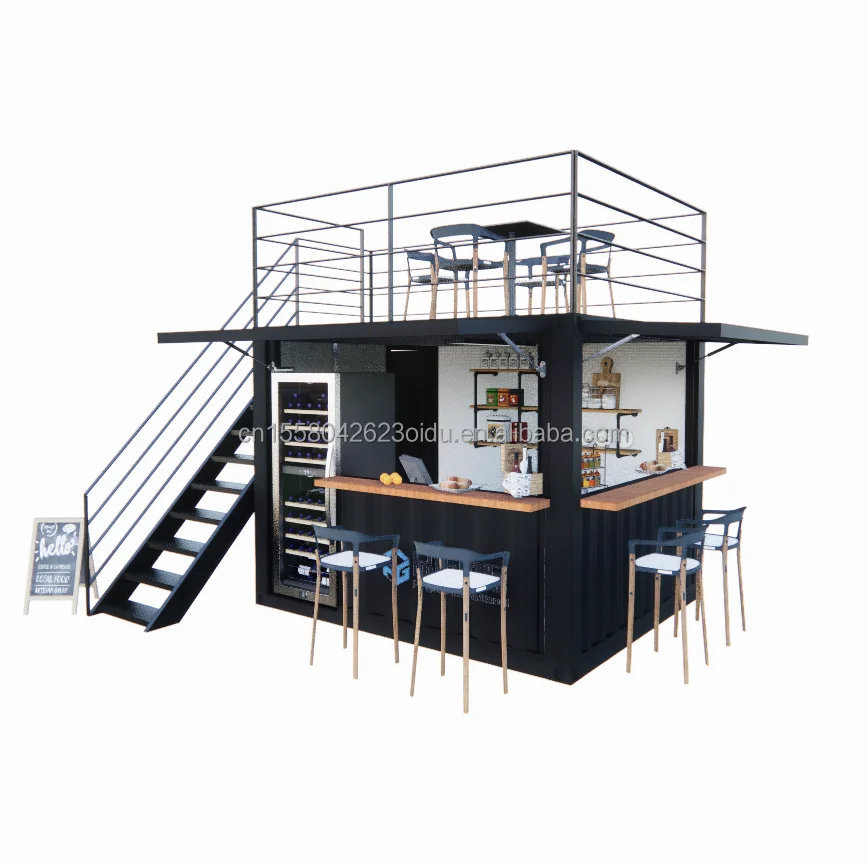 Two-story 10ft Mini Pop-up Shop Wood Interior Container Home With ...