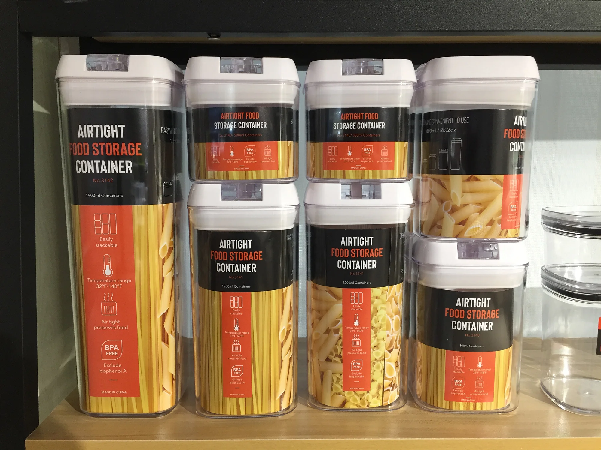 7 Piece Airtight Stackable Food Containers Fridge Plastic Organizer ...