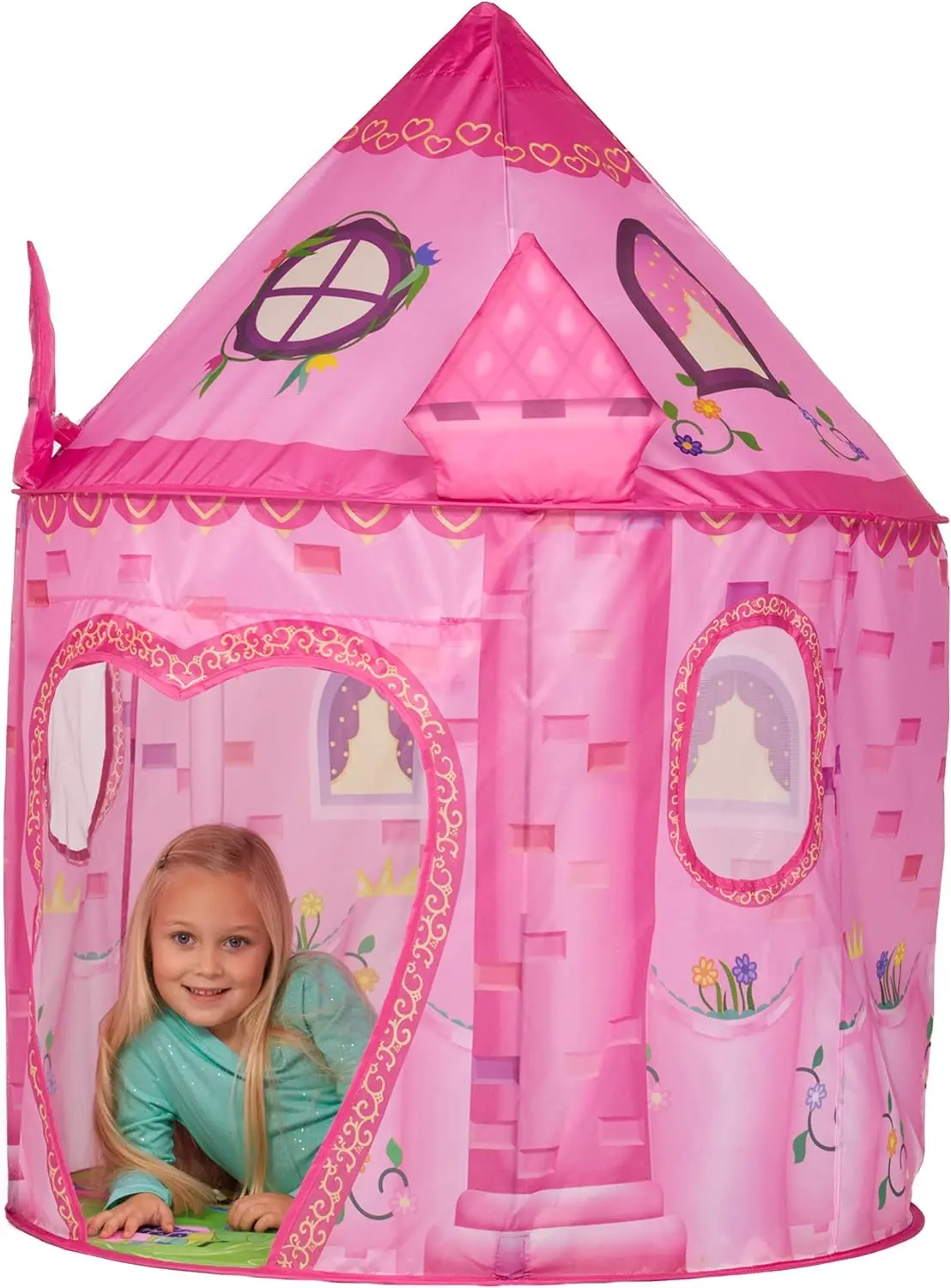 Princess Castle Style Kids Play Tent Pop Up Fort With Storage Bag ...