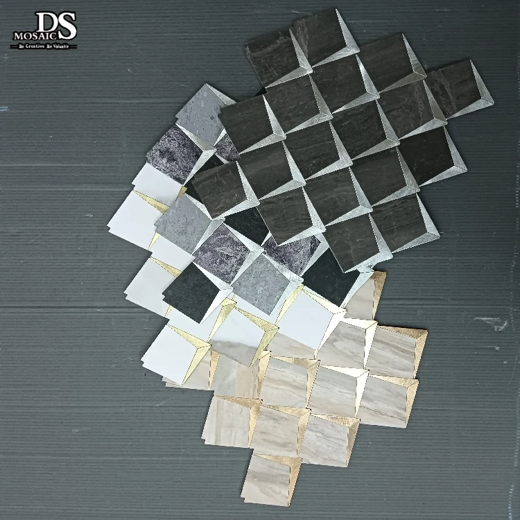 Stone Pattern Diamond Shape Backsplash Wall Tile Mosaic