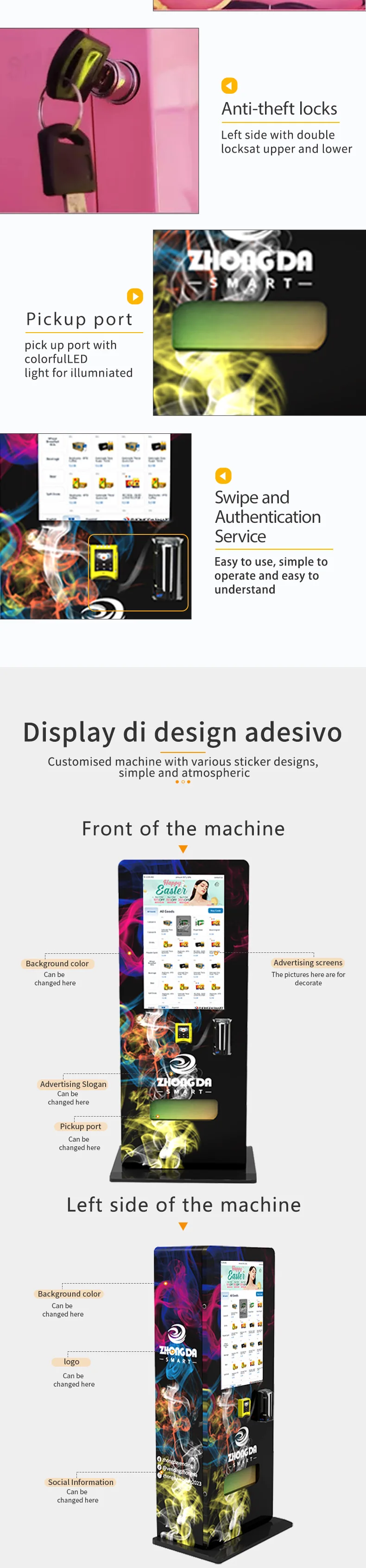 Custom Outdoor Small Smart Wall Mounted Vending Machine for CBD and ...