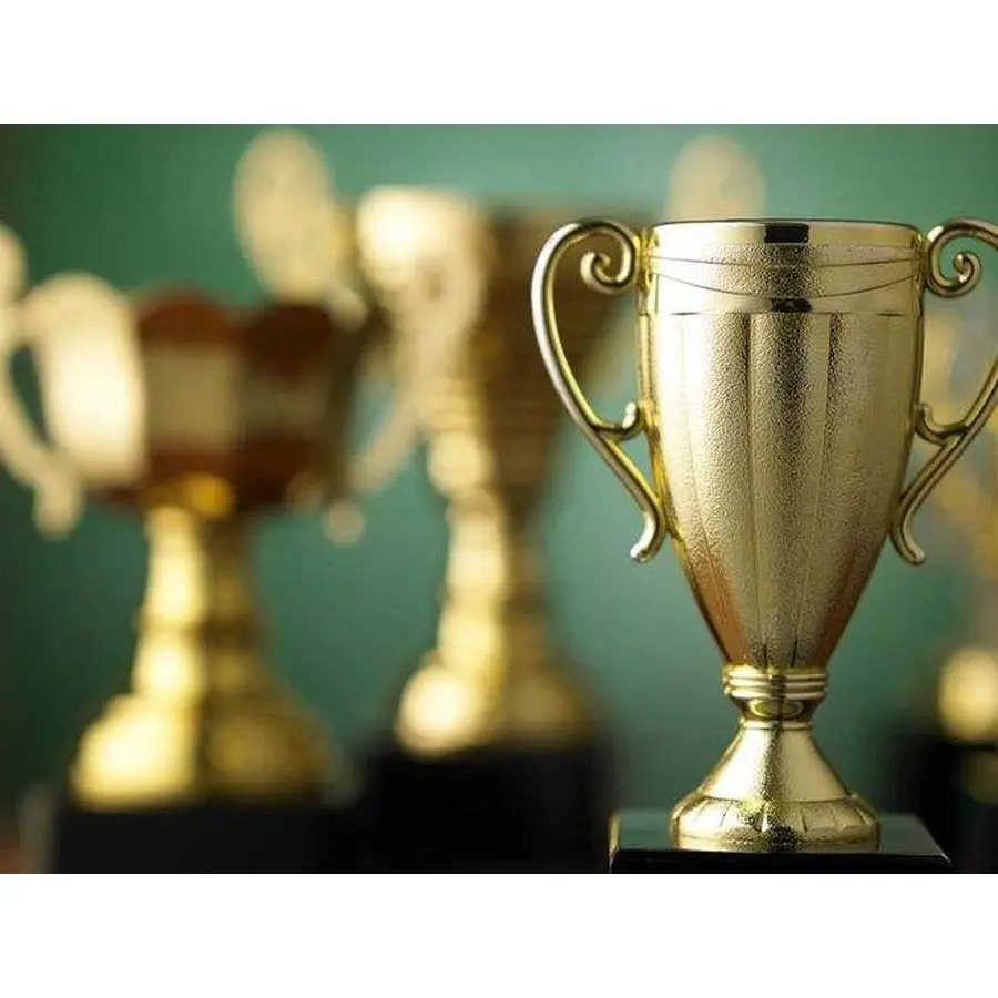 Hypercrafts Custom Metal Champions Trophies - Gold Meital